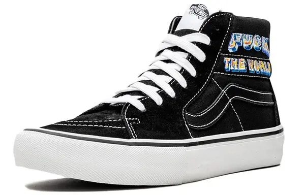 VANS Supreme X Sk8-hi "fuck The World" High Top Sneakers - Black