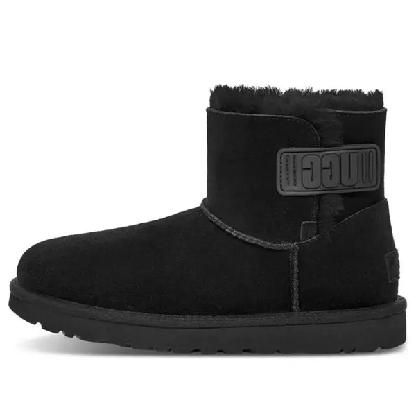 UGG Mini Bailey Logo Strap Boot - Black