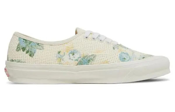 VANS Kith X Og Authentic Lx Vintage Roses Sneakers - Cream/green