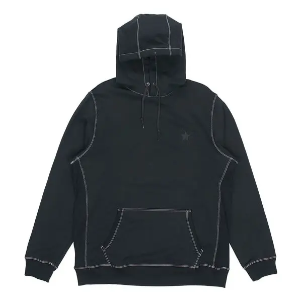 CONVERSE Embroidered Logo Sports Knit Hoodie - Black
