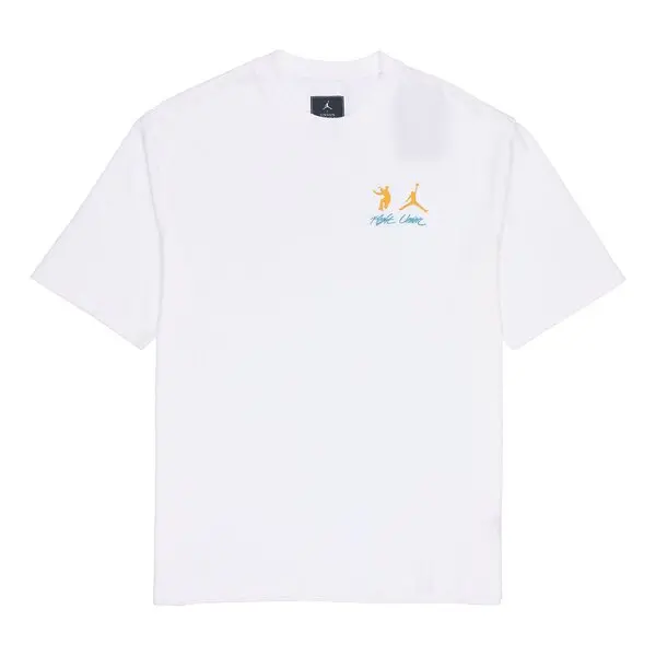 JORDAN X Union Crossover Ss22 Solid Color Breathable Logo Round Neck Short Sleeve Asia Edition White - Default Color