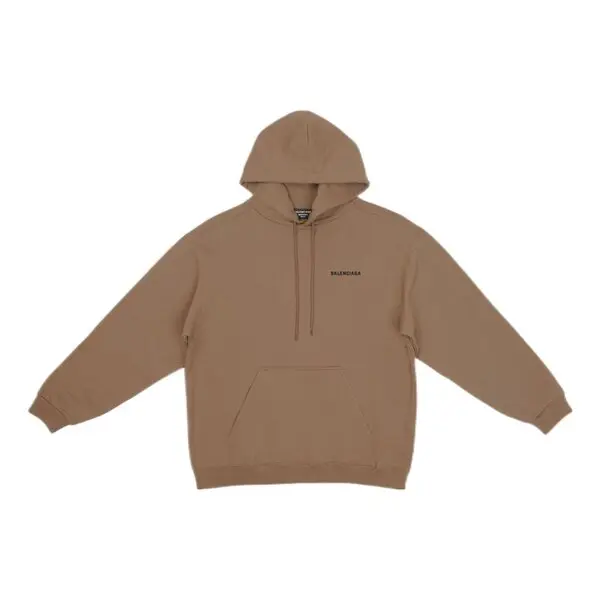 Balenciaga Regular Fit Hoodie With Back Logo - Brown