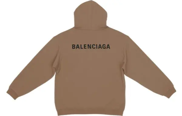 Balenciaga Regular Fit Hoodie With Back Logo - Brown