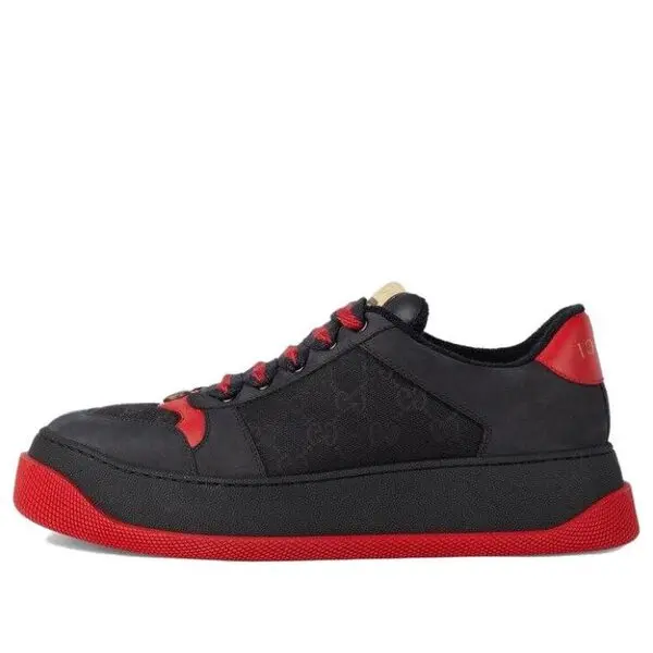 Gucci Screener Sneakers - Black/red
