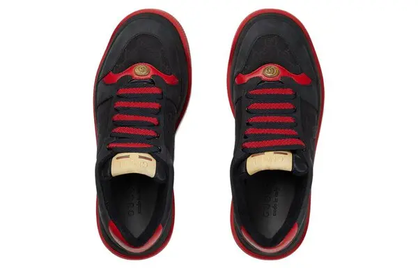 Gucci Screener Sneakers - Black/red