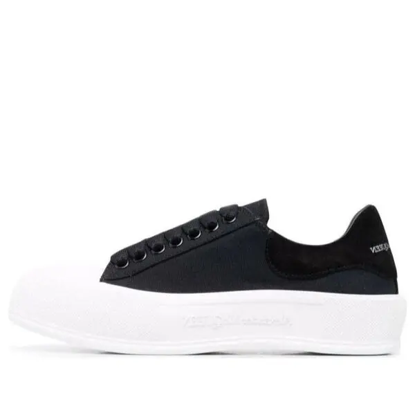 Alexander McQueen Deck Skate Plimsoll Lace Up - Black/white