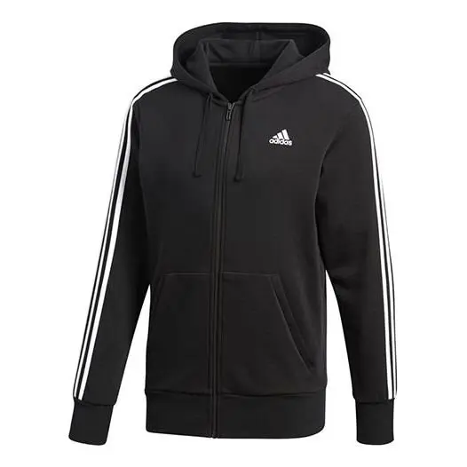 Adidas 3-stripes Full Zip Hoodie - Black