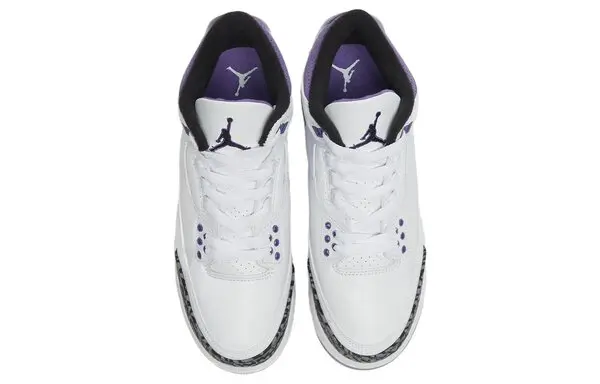 JORDAN Air 3 Retro "dark Iris" High Top Sneakers - White/black/dark Iris