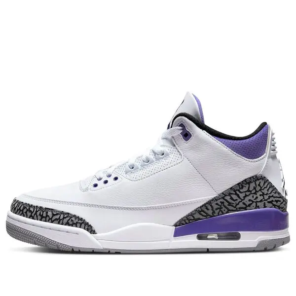 JORDAN Air 3 Retro "dark Iris" High Top Sneakers - White/black/dark Iris