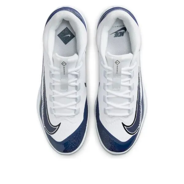 Nike Alpha Huarache Elite 4 Low Cleats - White/blue