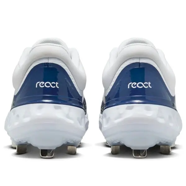 Nike Alpha Huarache Elite 4 Low Cleats - White/blue