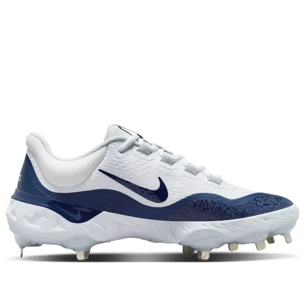 Nike Alpha Huarache Elite 4 Low Cleats - White/blue