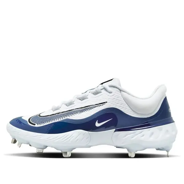 Nike Alpha Huarache Elite 4 Low Cleats - White/blue