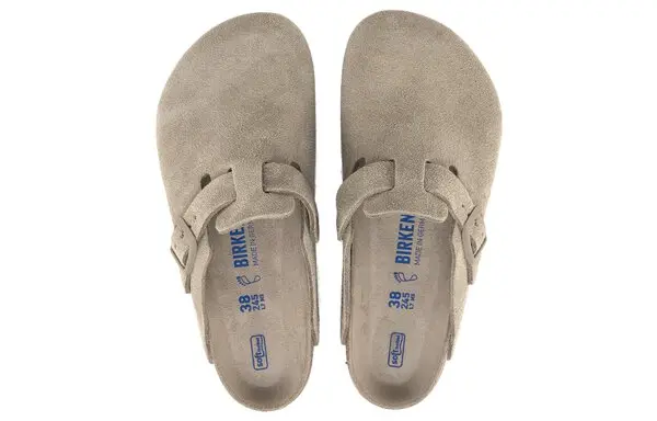 BIRKENSTOCK Boston Soft Footbed Suede Clogs - Faded Khaki