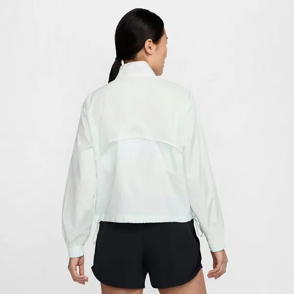 Nike Dri-fit Zip-up Jacket With Stand Collar And Drawstring Hem