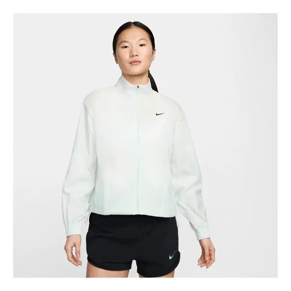 Nike Dri-fit Zip-up Jacket With Stand Collar And Drawstring Hem - Teal