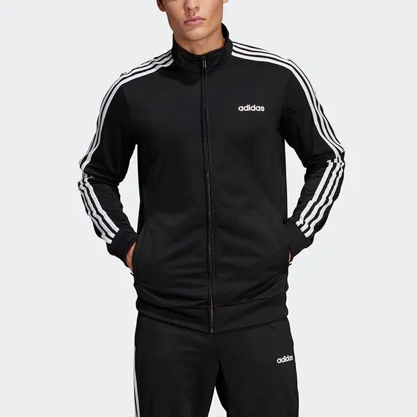 Adidas Knit Stand Collar Logo Track Jacket