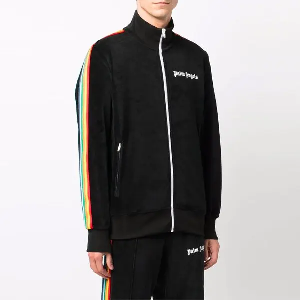 Palm Angels Rainbow Chenille Track Jacket - Black