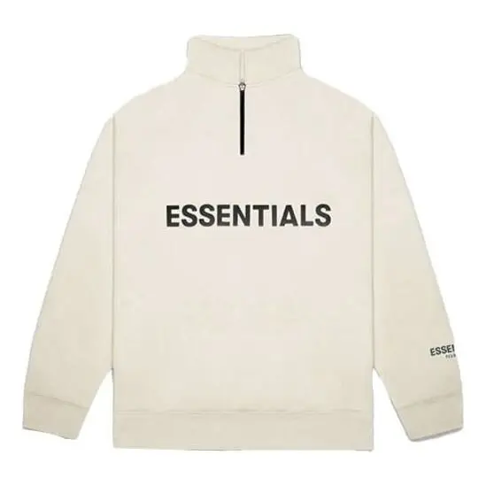 Fear Of God Half Zip Sweatshirt - Beige/white