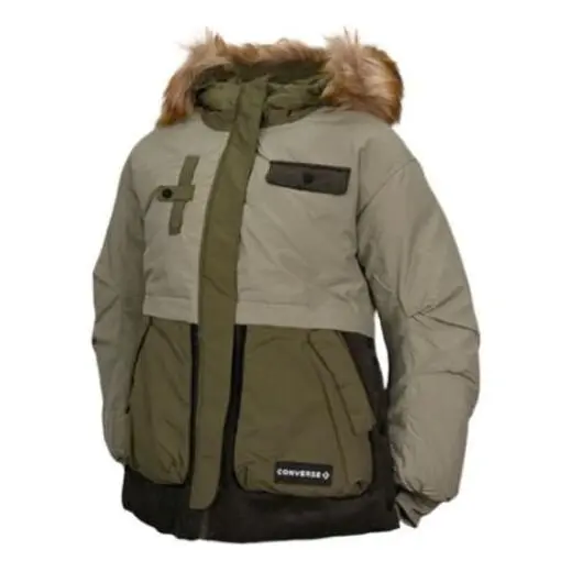 CONVERSE Premium Fashion Mid Down Jacket Asia Sizing - Army Green