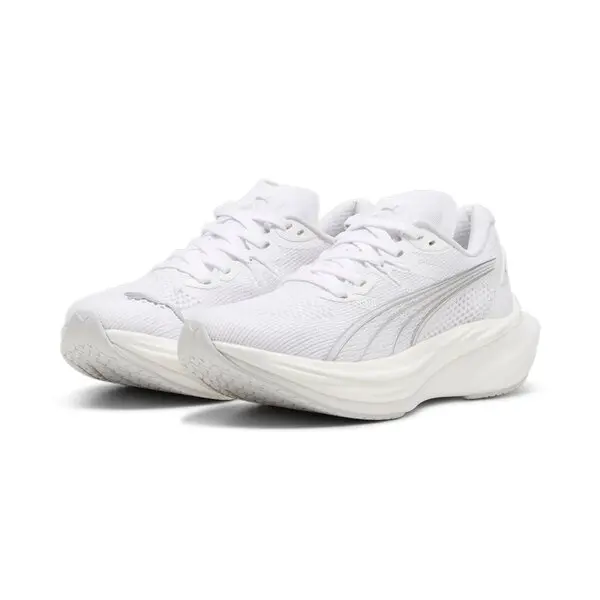 PUMA Deviate Nitro 3 Athletic Sneakers - White/feather Grey/silver