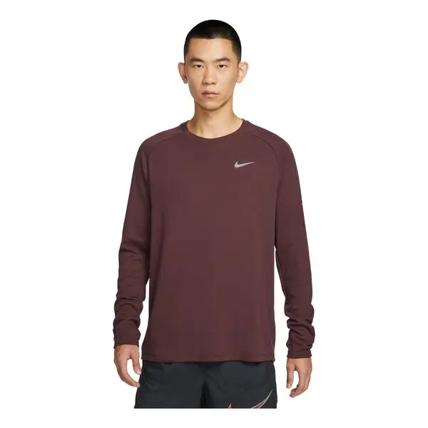 Nike Dri-fit Running Crew Neck Top - Vivid Fuchsia/silver Reflection