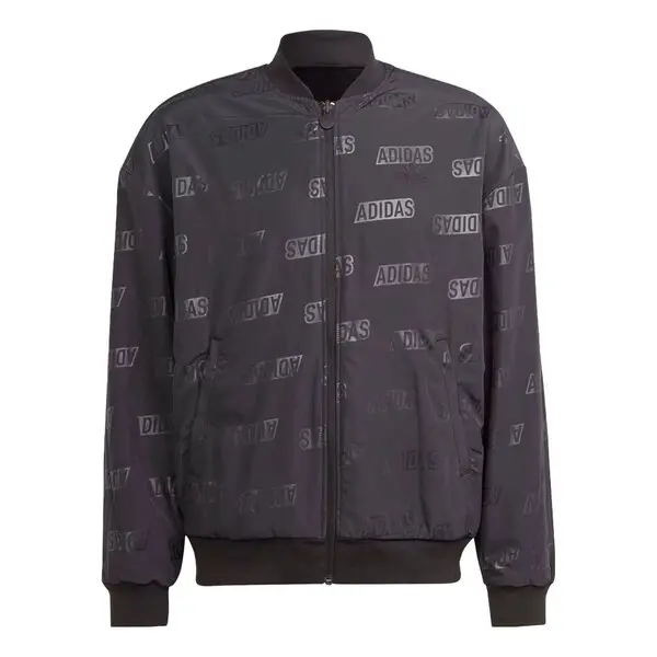 Adidas Embossed Reversible Bomber Jacket - Black