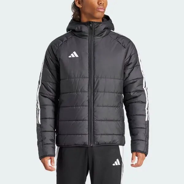 Adidas Puffer Jacket With Hood And Stripes