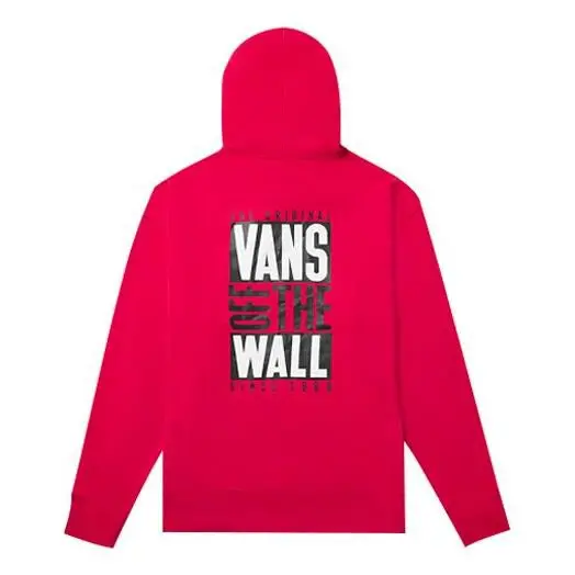 VANS Logo Print Hoodie - Red