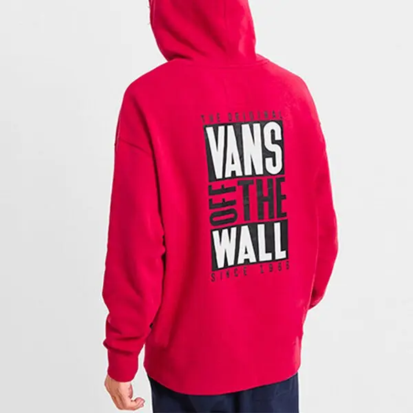 VANS Logo Print Hoodie - Red