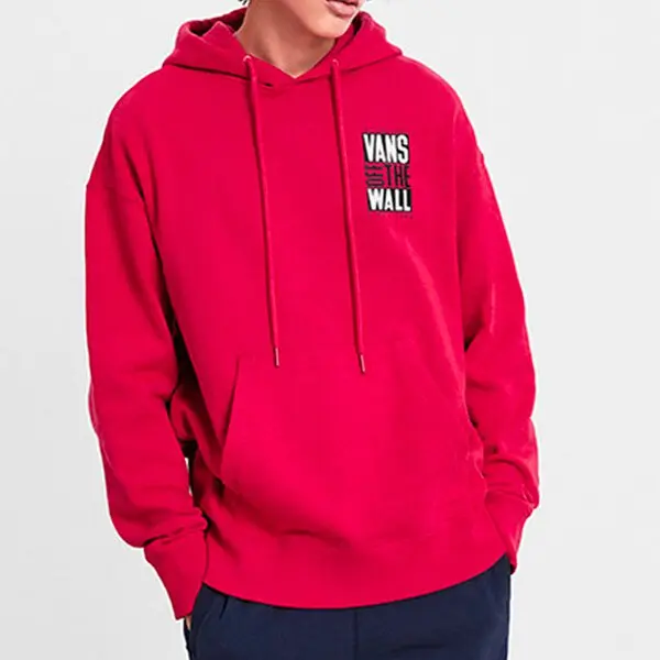 VANS Logo Print Hoodie - Red