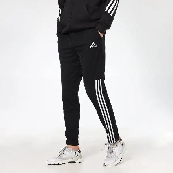 Adidas Sports Essentials Knitted Tricot Snap Pants - Black