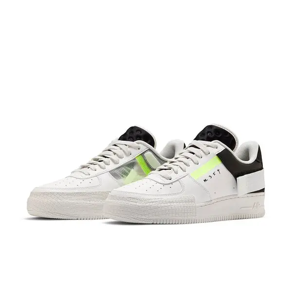 Nike Force 1 Type "white Barely Volt - Summit White/barely Volt/black