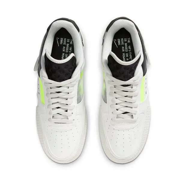 Nike Force 1 Type "white Barely Volt - Summit White/barely Volt/black