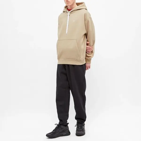 Nike Casual Sports Drawstring Fleece Lined Long Sleeve Hoodie - Khaki