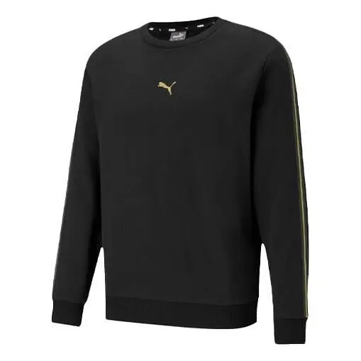 PUMA Logo Fleece Lined Crewneck Sweatshirt - Black