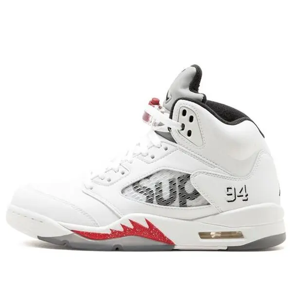 JORDAN Supreme X 5 Retro High Top Sneakers - White