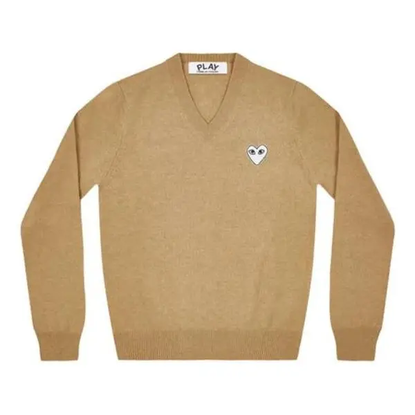 Play Comme Des Garcon V-neck Pullover With White Emblem