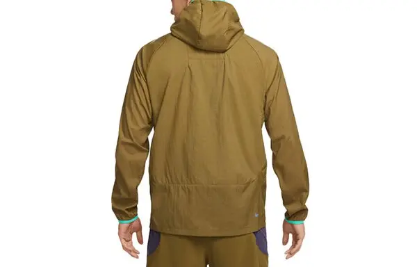 Nike Trail Aireez Lightweight Hooded Running Jacket - Olive/green