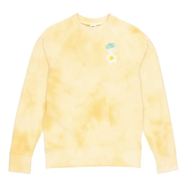 Nike Tie Dye Embroidered Daisy Round Neck Gold - Default Color