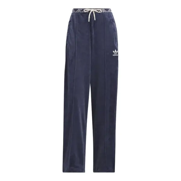 Adidas Velour Track Pants - Blue
