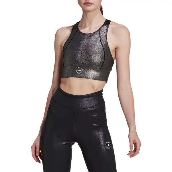 Adidas By Stella Mccartney Shiny Training Crop Top