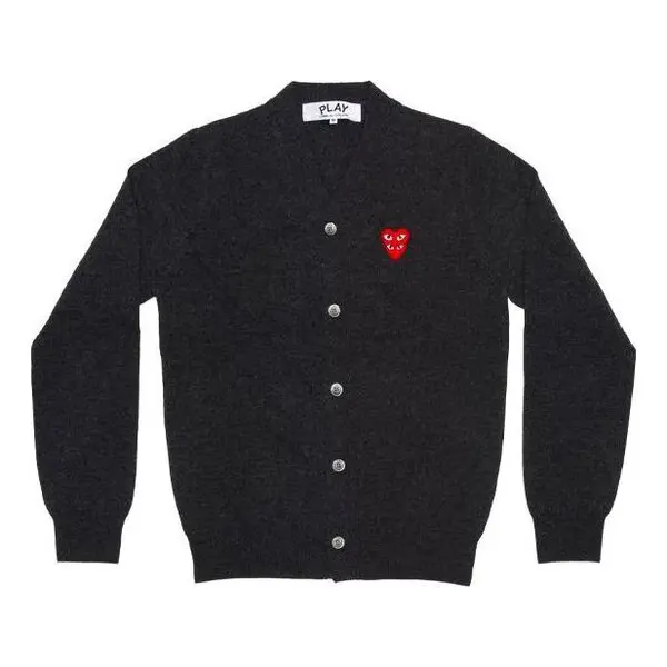 Play Comme Des Garcon Cardigan With Emblem - Grey