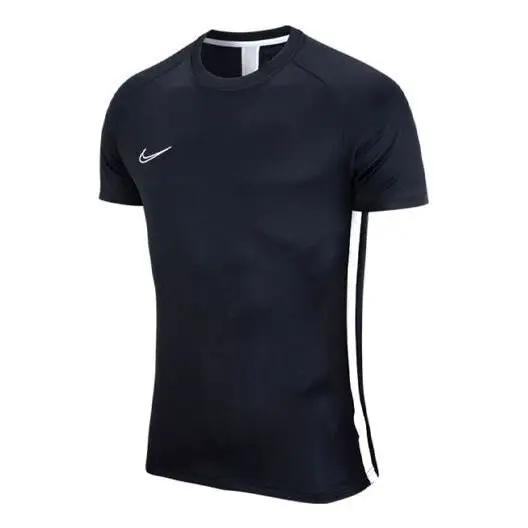 Nike Dri-fit Solid Color Logo Sports Breathable Round Neck Short Sleeve Black T-shirt - Multi-color