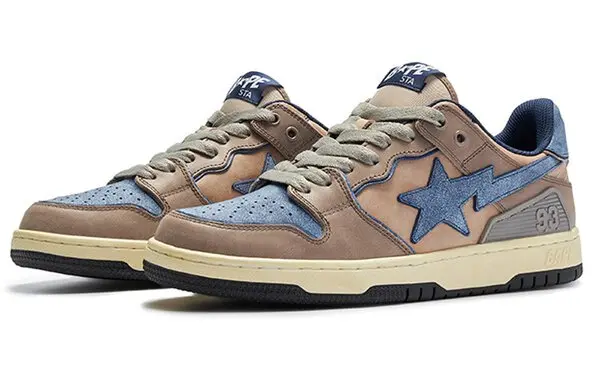 A BATHING APE Sk8 Sta Low-top Sneakers - Beige/blue/white