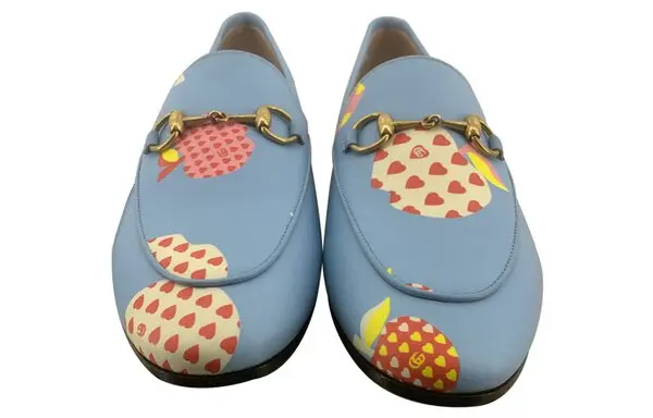 Gucci Horsebit Slip-on Loafers - Blue/red