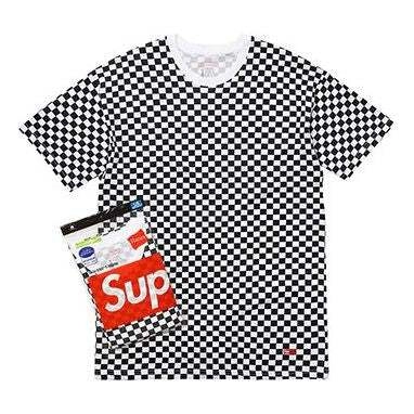 Supreme Hanes Tagless Checkered Tee 'black White - Black/white