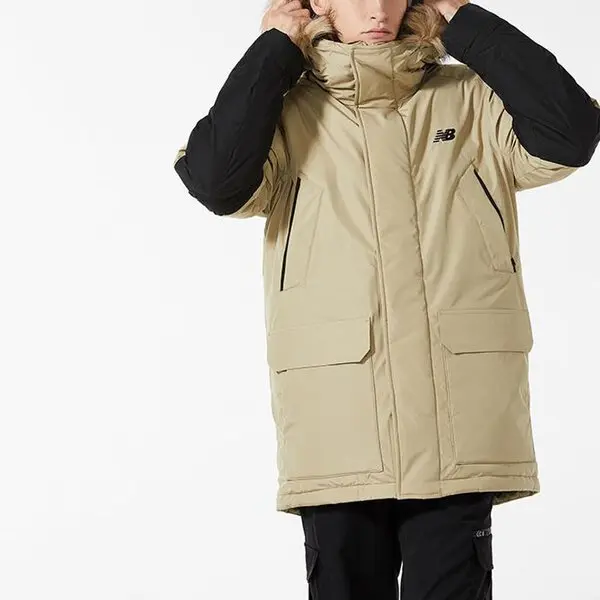 NEW BALANCE Down Parka - Beige/black