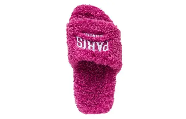 Balenciaga Cities Paris Furry Slides