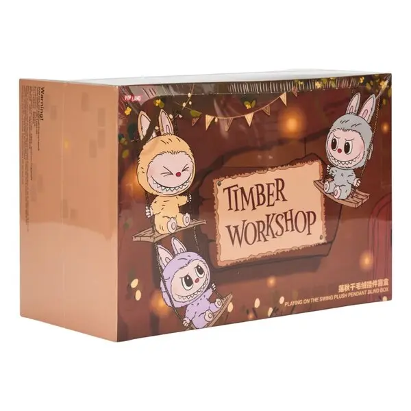 POP MART Labubu The Monsters Timber Workshop Playing On The Swing Pendant Pop Land Exclusive Sealed Case - Multi-color